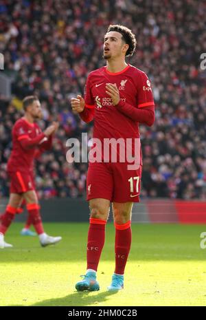 Curtis Jones of Liverpool in action during the Premier League match ...