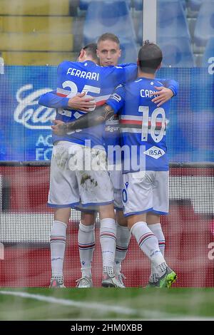 Francesco Conti of UC Sampdoria in action during the Serie BKT match ...