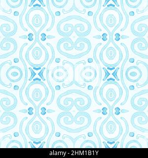 Watercolor italian pattern. Seamless portugal design. Retro spanish ...