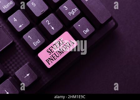 Writing displaying text Severe Pneumonia. Conceptual photo acute ...