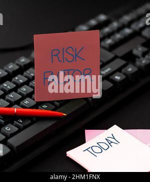 Conceptual display Risk Factor. Word for Something that rises the ...