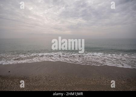 Clouded beaches at Punta Entinas-Sabinar, nature reserve, Almeria ...