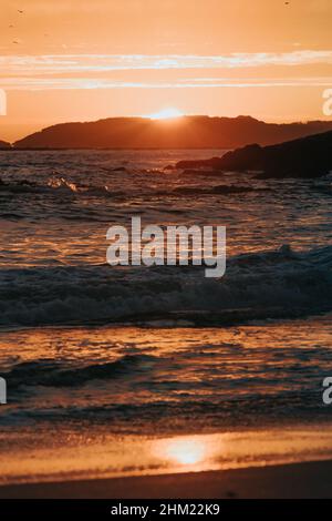 Super Golden Sunset Beach background Stock Photo - Alamy