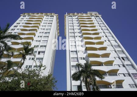 Twin Towers Condominiums, Acapulco, Mexico Stock Photo - Alamy