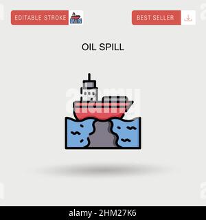 oil spill icon, black vector sign with editable strokes, concept ...