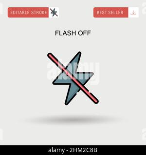 Flash off icon logo sign vector outline in black and white color Stock ...
