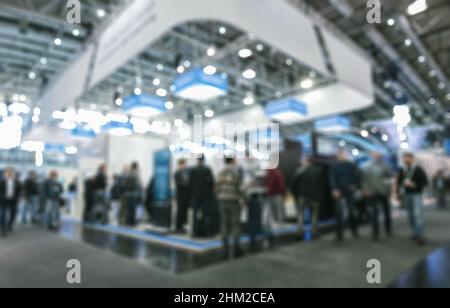 Intentionally blurred trade fair background, with copy space for ...