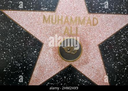Muhammad Ali star on wall beside Hollywood Walk of Fame, Hollywood ...