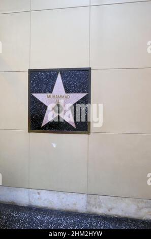 Muhammad Ali star on wall beside Hollywood Walk of Fame, Hollywood ...