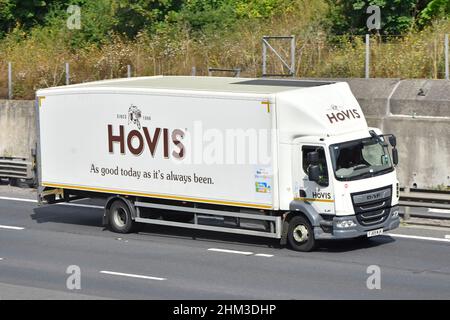 Side view white clean supply chain unmarked hgv lorry truck and ...