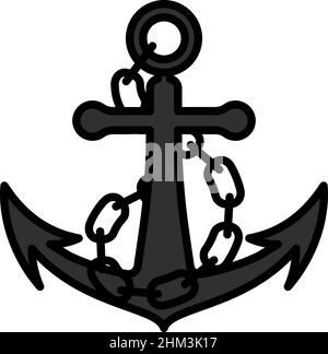 Icon Of Sea Anchor. Editable Bold Outline With Color Fill Design ...