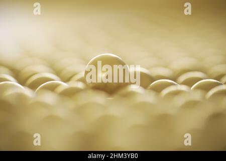 A string of pearls. Artificial garland pearls. Interior design and ...