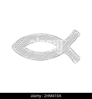 Ichthus Christian Fish Symbol Religious Icon Vector Illustration Stock ...