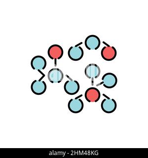 Peptide formule color line icon. Pictogram for web page, mobile app ...