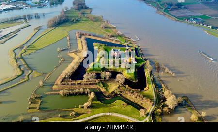 Loevestein castle from above Stock Photo - Alamy