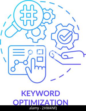 Keyword research blue gradient concept icon Stock Vector Image & Art ...