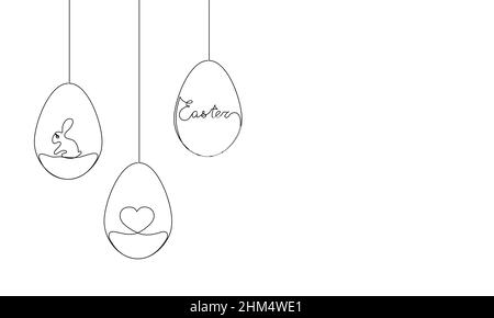 Easter day design. Continuous One Line Easter. Vector illustration for ...