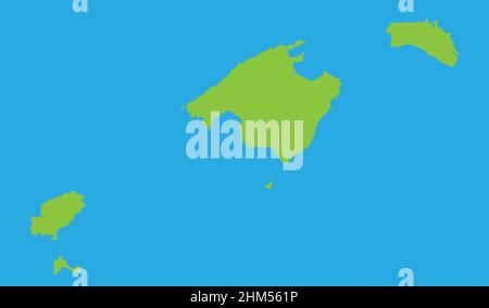 Menorca island map simple outline. Vector hand drawn simplified style ...