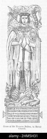 Sir Thomas Bullen. Brass at Hever, Kent Stock Photo - Alamy