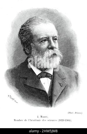 Portrait of Etienne Jules Marey (1830-1903) Historical Engraving Stock ...