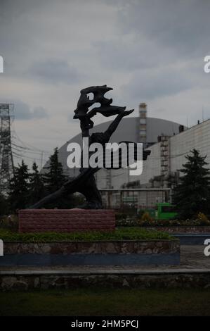 The famous Prometheus statue outside the Chernobyl Nuclear Power Plant ...