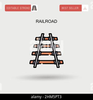 Vector railroad and railway tracks construction elements. Wavy trackway structure for traffic ...
