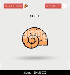 spiral seashell beach color icon vector illustration Stock Vector Image ...