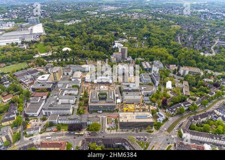 Aerial view, University Hospital Essen, construction site at the ...