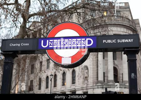 Charing Cross tube station exit subway travellers Stock Photo - Alamy