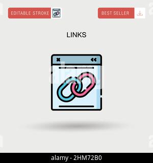 Links icon. Simple line element web design symbol for templates, web ...
