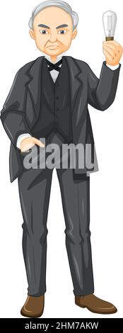 Thomas Edison cartoon character illustration Stock Vector Image & Art ...