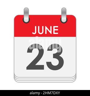 June 23 - calendar and Time planner. Daily Calendar Icon reminder ...
