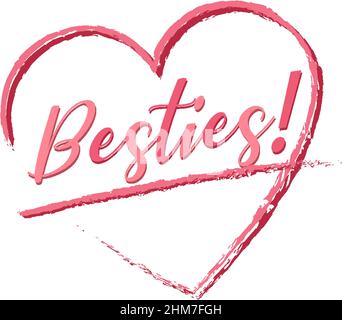 Besties word logo on white background illustration Stock Vector Image ...