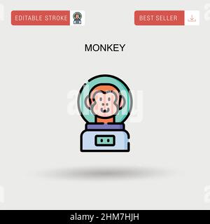 Chimpanzee Simple vector icon. Illustration symbol design template for ...