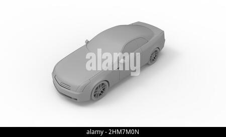 3D rendering of a passenger luxury sedan car automobile isolated in ...