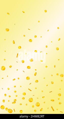 Chinese yuan coins falling. Positive scattered CNY coins. China money ...