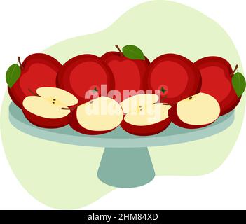 delicious tasty sweet fruit apple cartoon vector illustration graphic ...