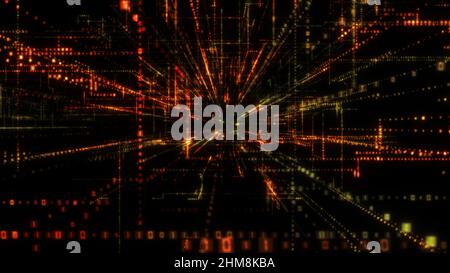 Flying into digital technologic tunnel Stock Photo - Alamy