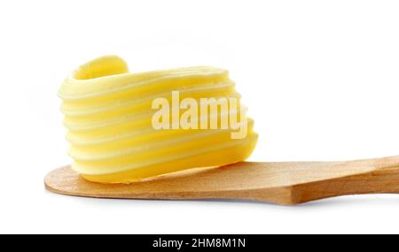 Butter curl on knife, close up Stock Photo - Alamy