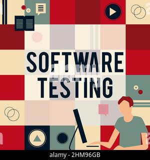 Text sign showing Software Testing. Business approach investigation ...