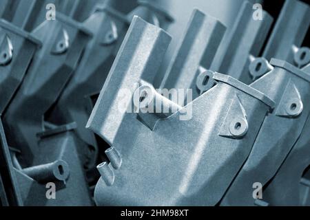 Internal combustion engine prototype printed on 3D printer. close-up ...