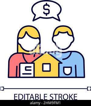 Price negotiation RGB color icon for dark theme Stock Vector Image ...