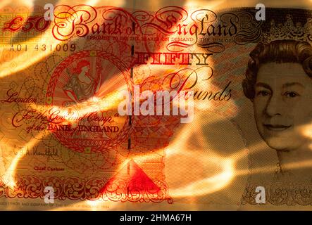 fifty pound note detail Stock Photo - Alamy