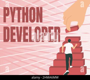 Sign displaying Python Developer. Internet Concept responsible for writing serverside web ...