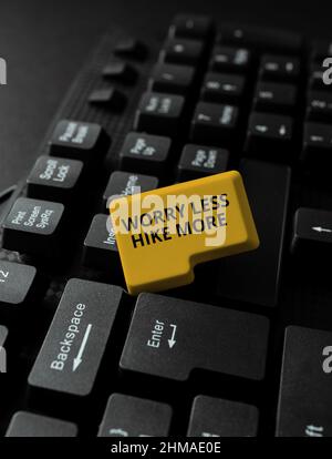 Hand writing sign Less Is More. Business showcase Minimalist approach ...