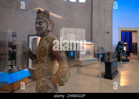 Limestone and gesso painted and gilded statue of Lokapala from China's ...