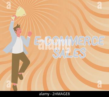 Writing displaying text E Commerce Sales. Concept meaning activity of ...