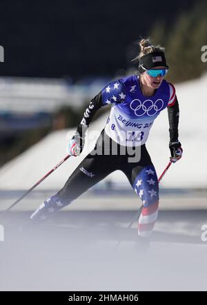 United States' Jessie Diggins competes during the women's 10km classic ...