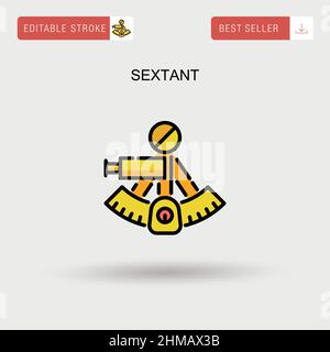Sextant vector icon symbol isolated on white background Stock Vector ...