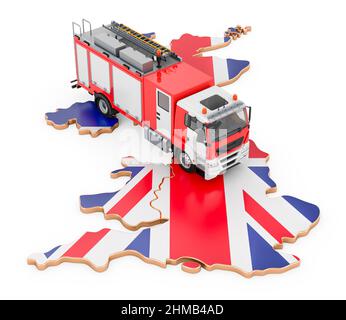 Map of Great Britain cut out with UK British Union Jack flag on black ...